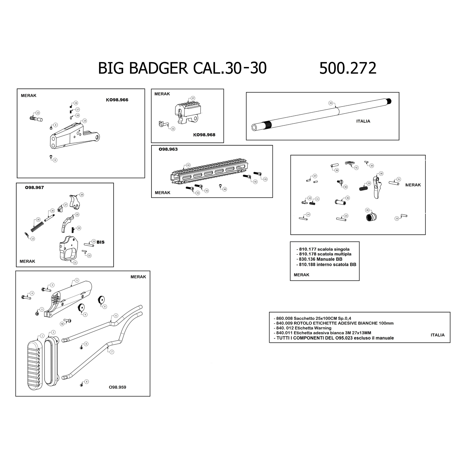 Big Badger 30-30 Exploded Diagram – Chiappa Firearms UK